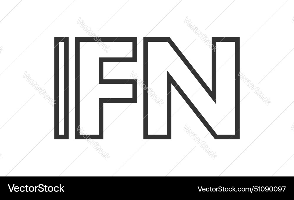 Ifn logo design template with strong and modern Vector Image