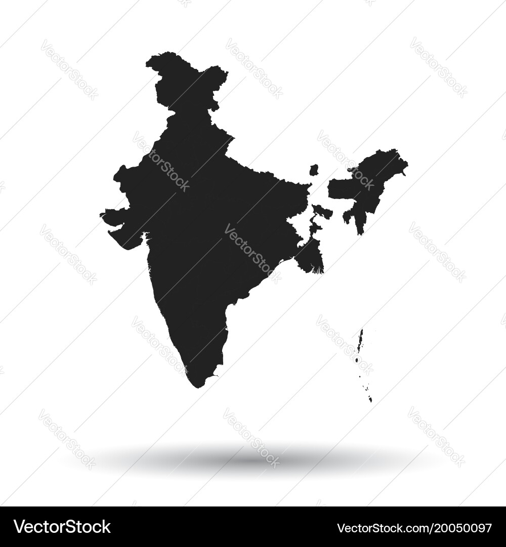 India map icon flat sign symbol Royalty Free Vector Image
