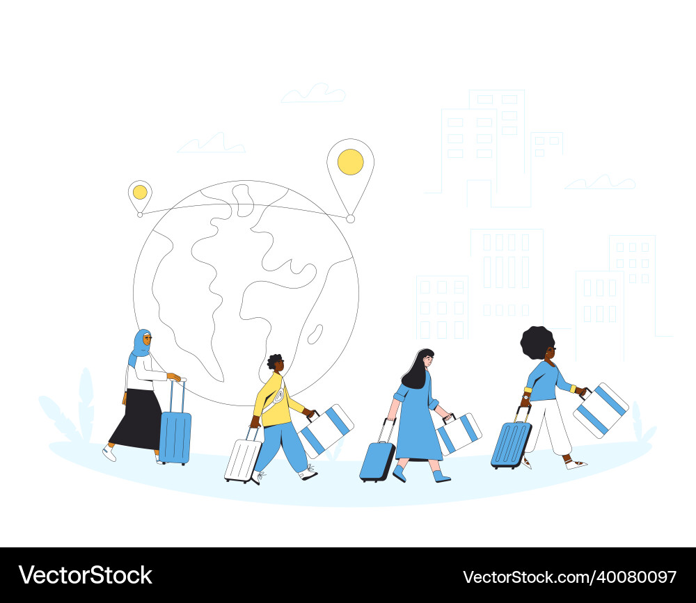 International migration Royalty Free Vector Image