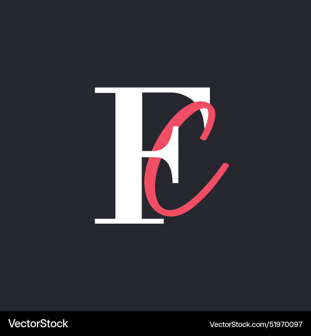 Letter fc logo perfectly blended initials Vector Image