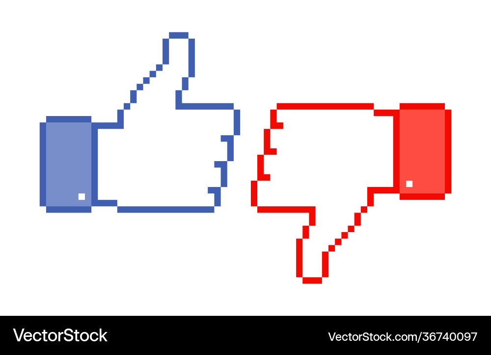 Like and unlike icons thumbs up down Royalty Free Vector