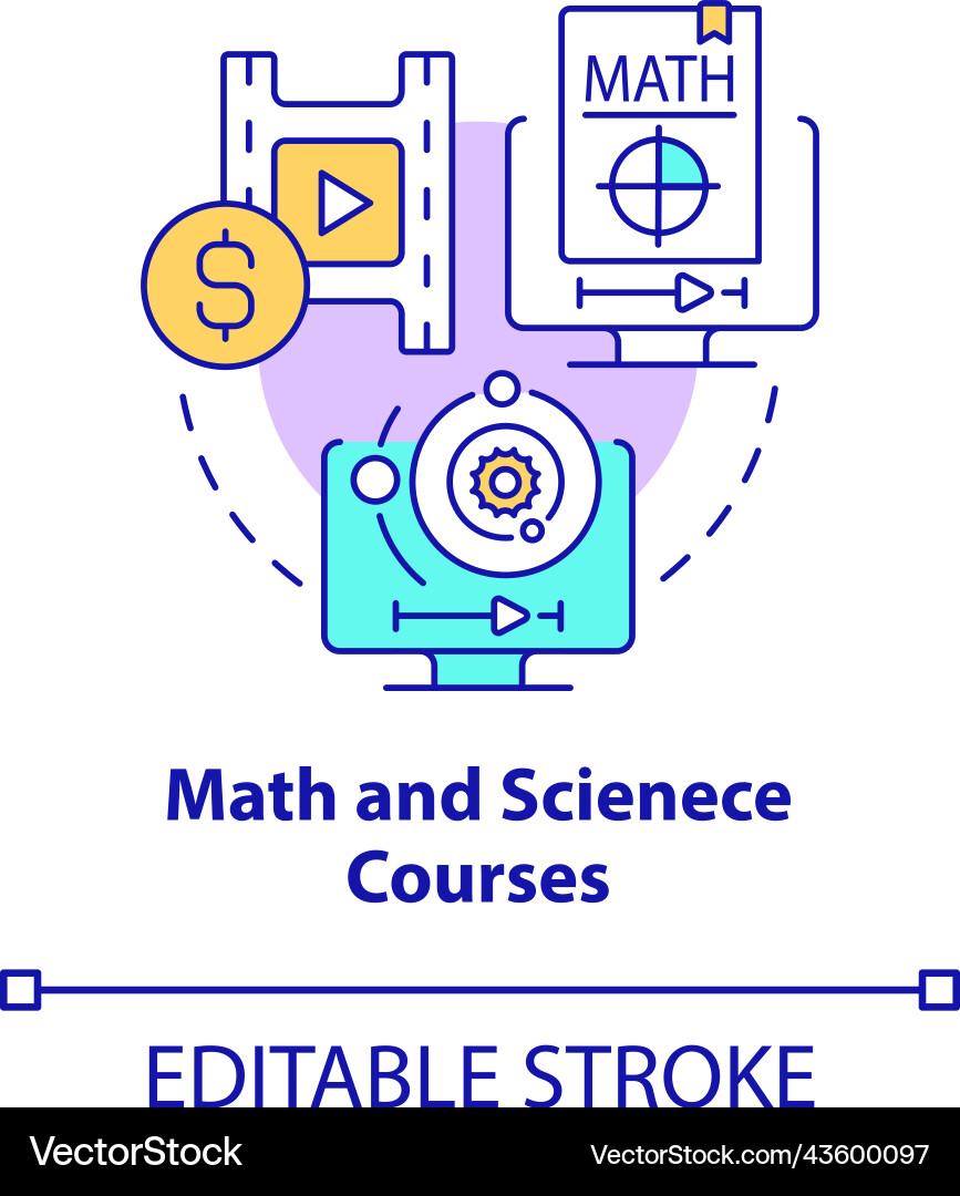 Math and science courses concept icon Royalty Free Vector