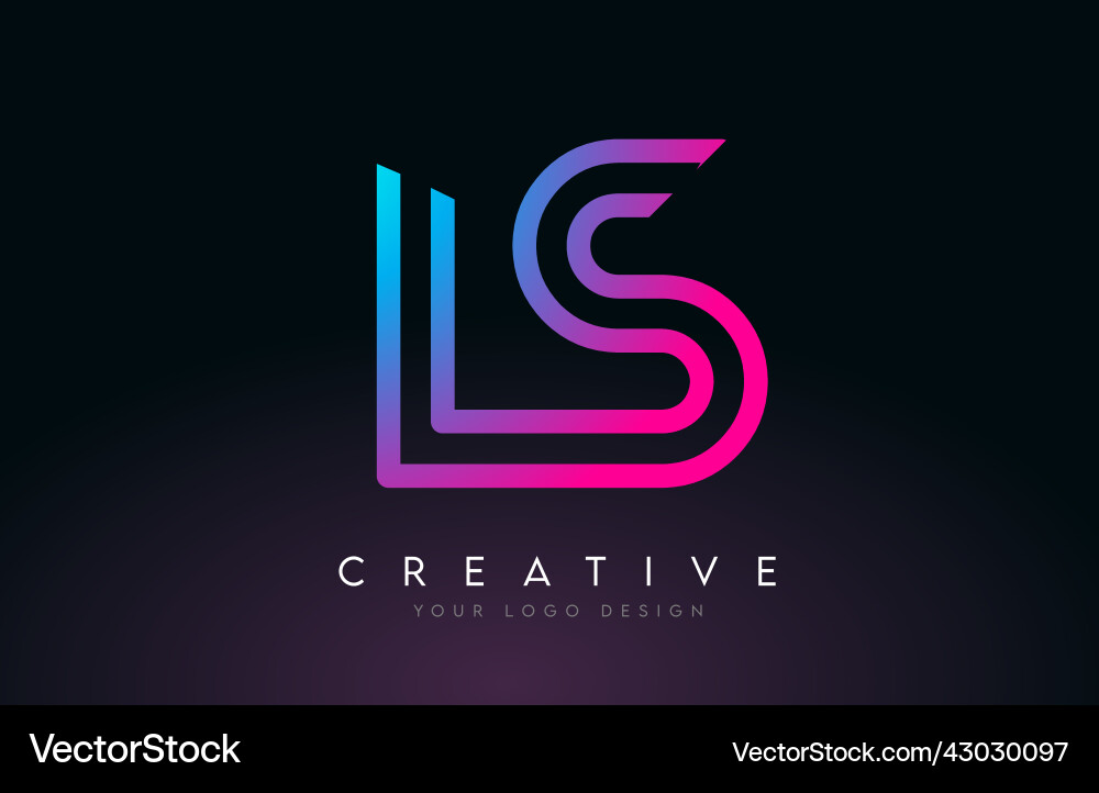 Monogram lines ls l s letter logo design creative Vector Image