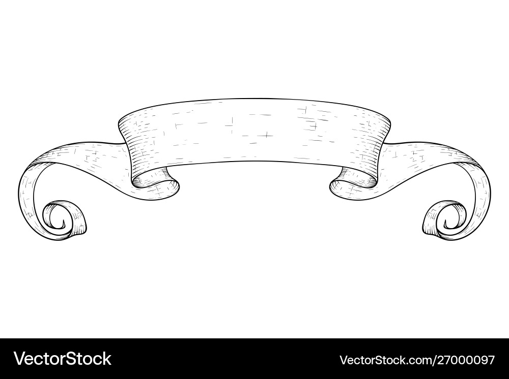Paper scroll hand drawn sketch Royalty Free Vector Image
