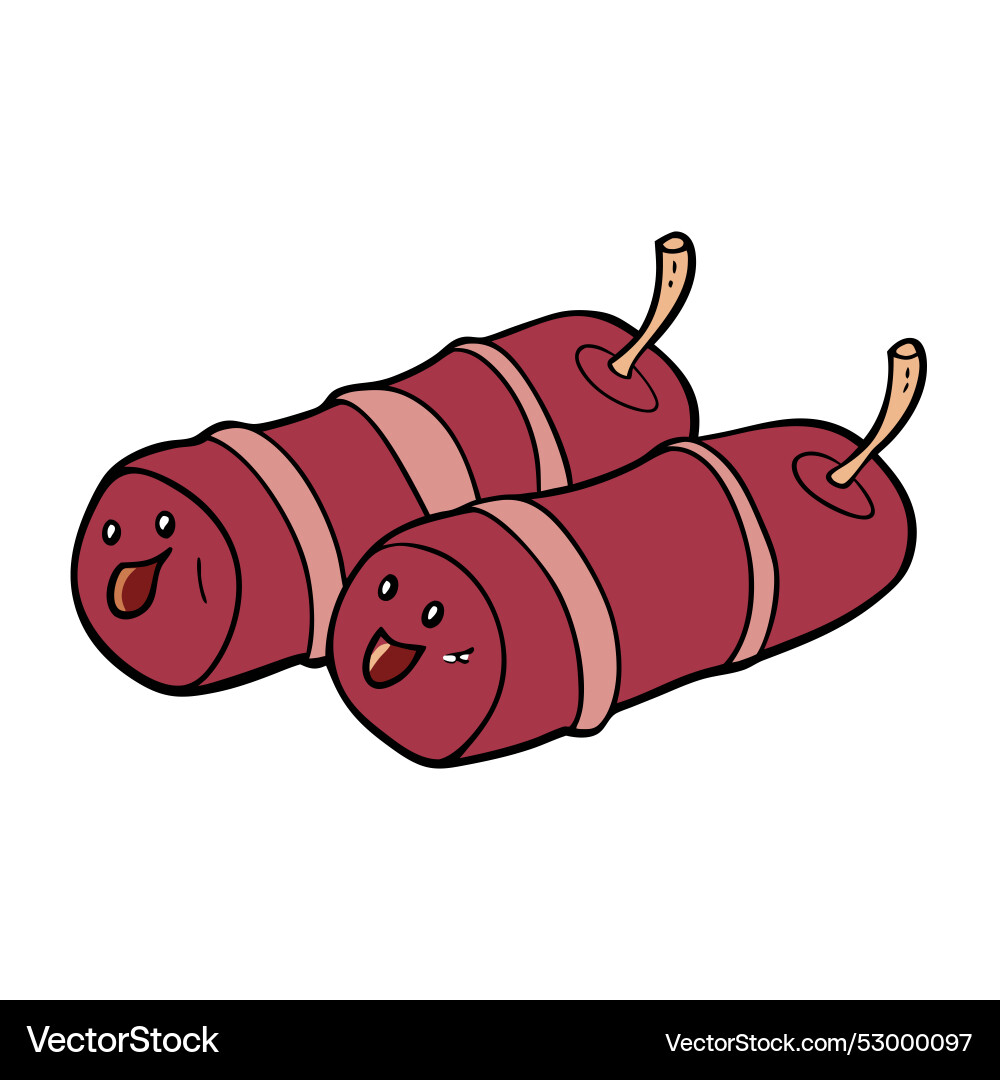 Plums wrapped in bacon Royalty Free Vector Image
