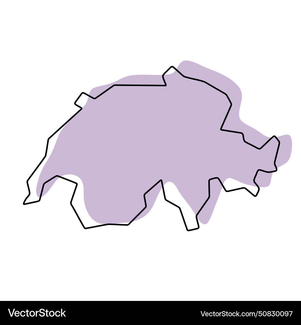 Switzerland simplified map Royalty Free Vector Image