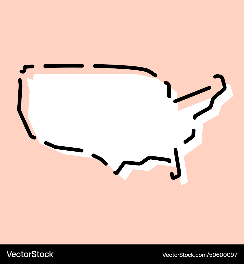 United states of america simplified map Royalty Free Vector