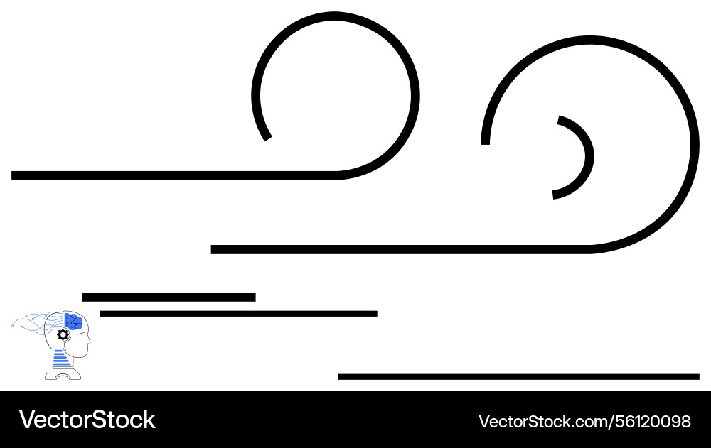Abstract depiction of wind currents and human mind