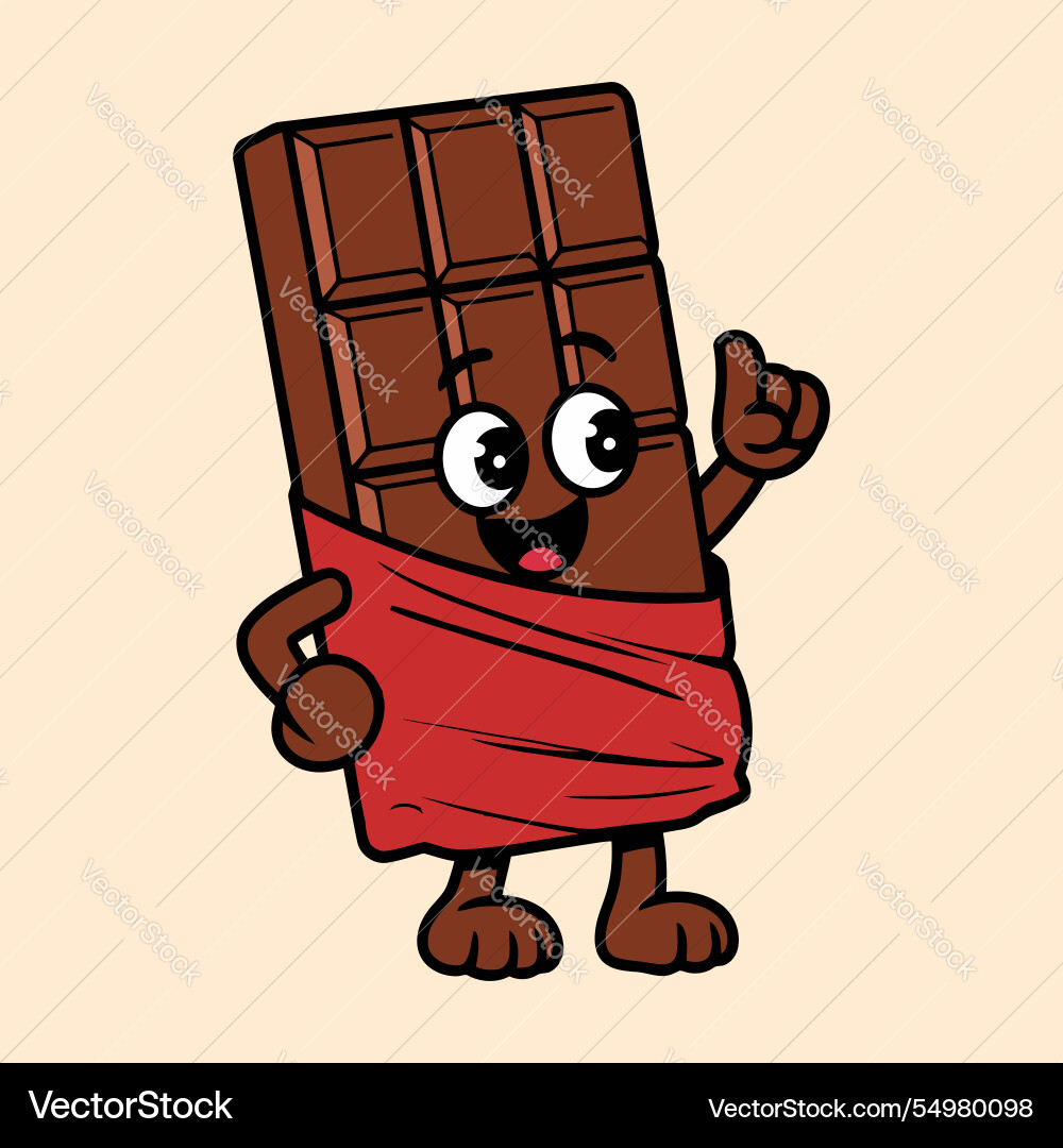 Cartoon chocolate bar character Royalty Free Vector Image