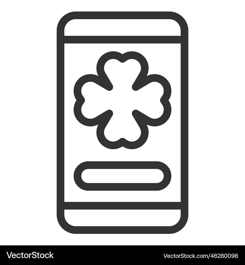 Clover leaf on smartphone screen Royalty Free Vector Image