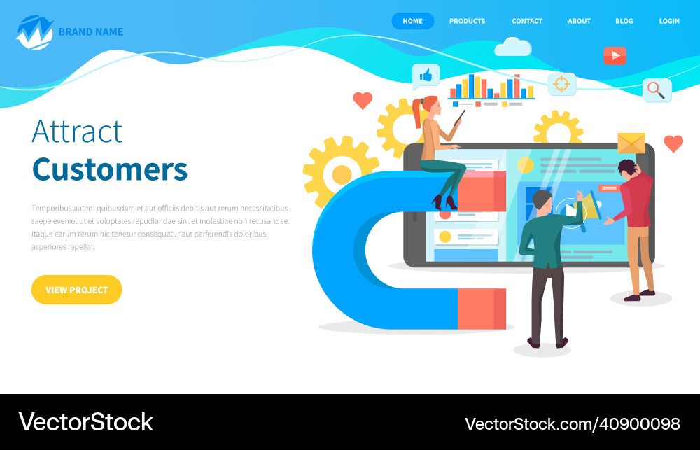 Communication with people attracting customers Vector Image