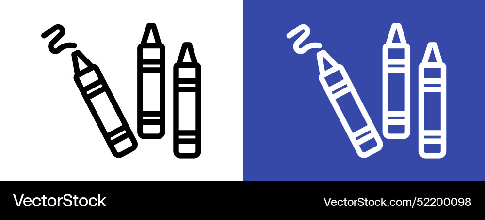 Crayons icon logo sign set outline Royalty Free Vector Image