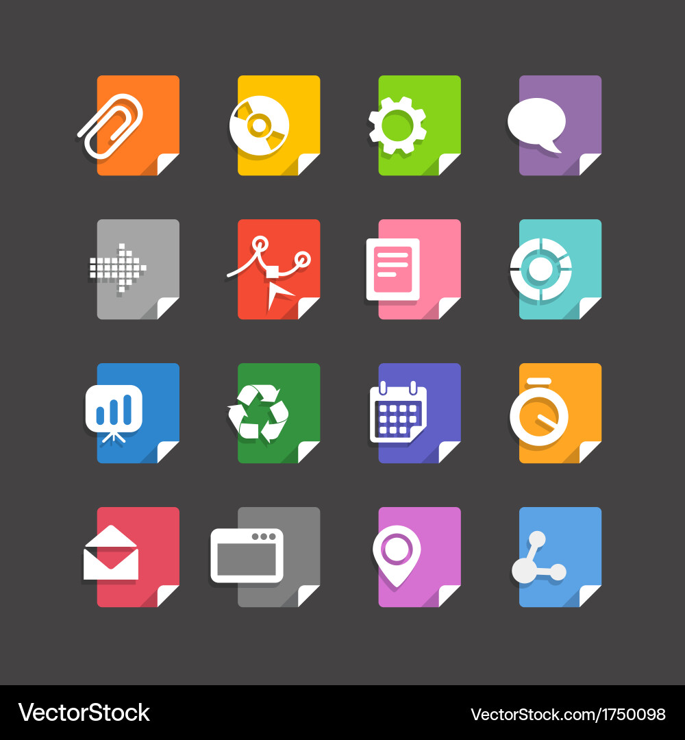 Different file types icons set Royalty Free Vector Image