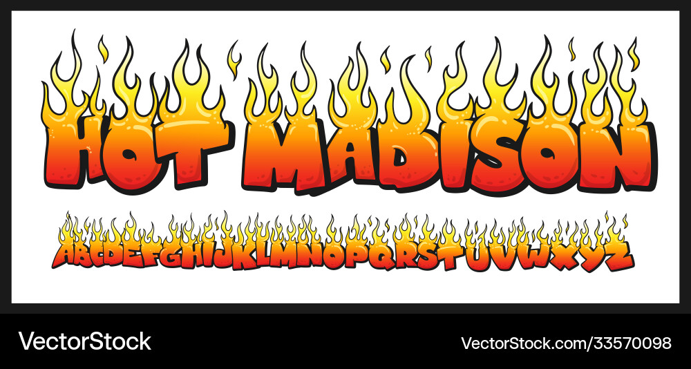 Fire burning letters set latin alphabet font Vector Image