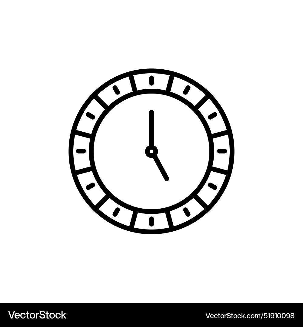Five oclock icon for time management Royalty Free Vector