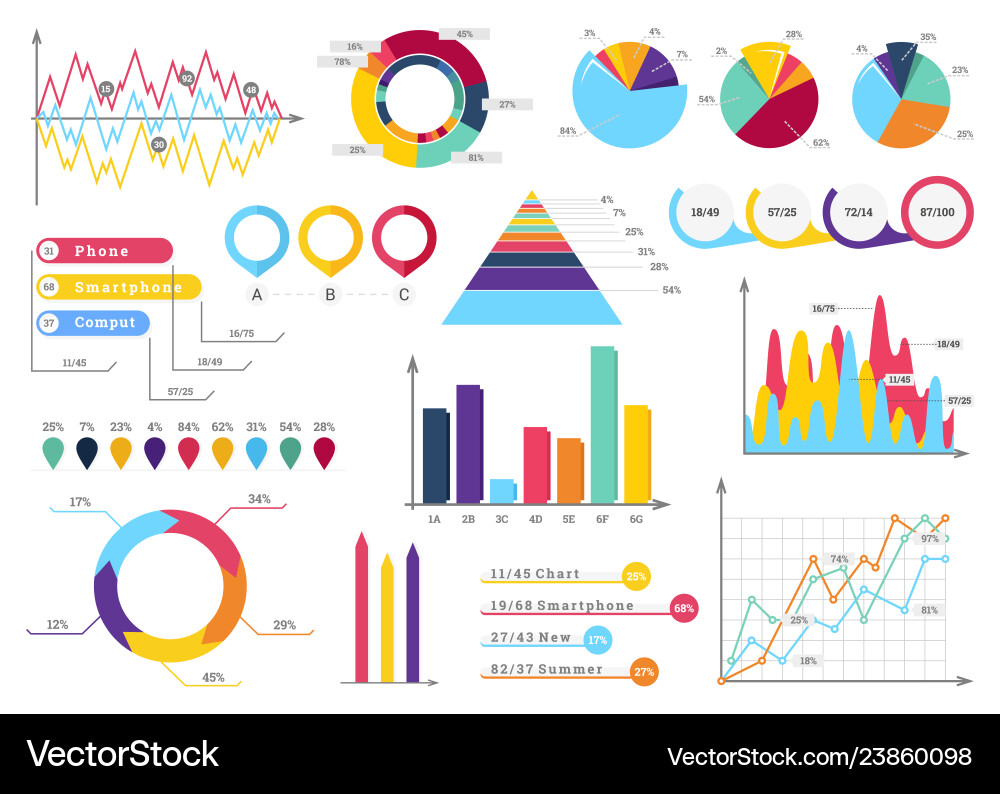 Infographic Elements & Data Bars – Royalty-Free Vector | VectorStock