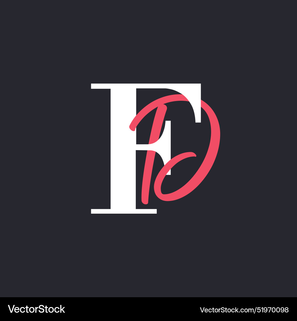 Letter fd logo perfectly blended initials Vector Image