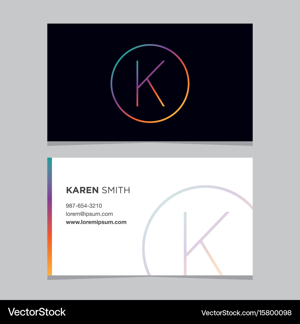 Letter K Business Card Royalty Free Vector Image