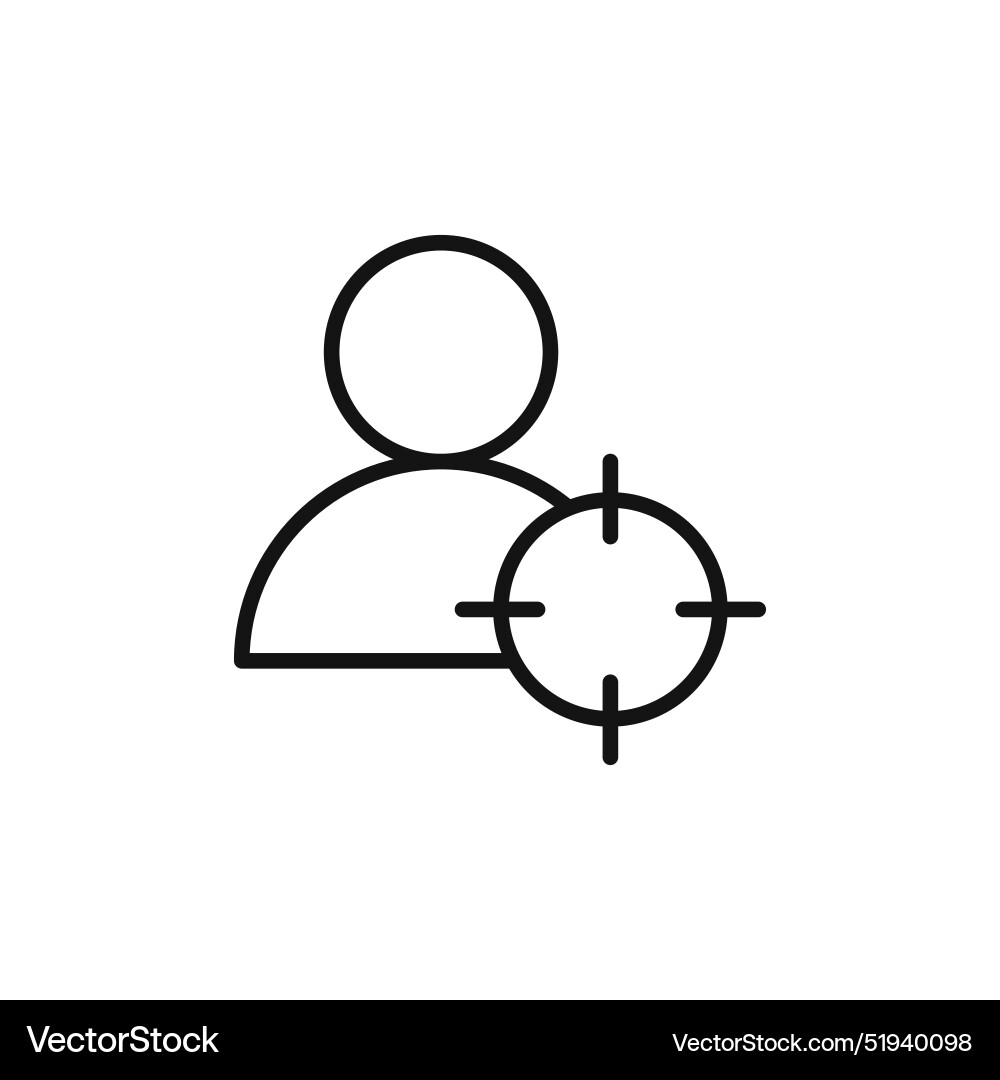 Man with target icon logo sign outline Royalty Free Vector