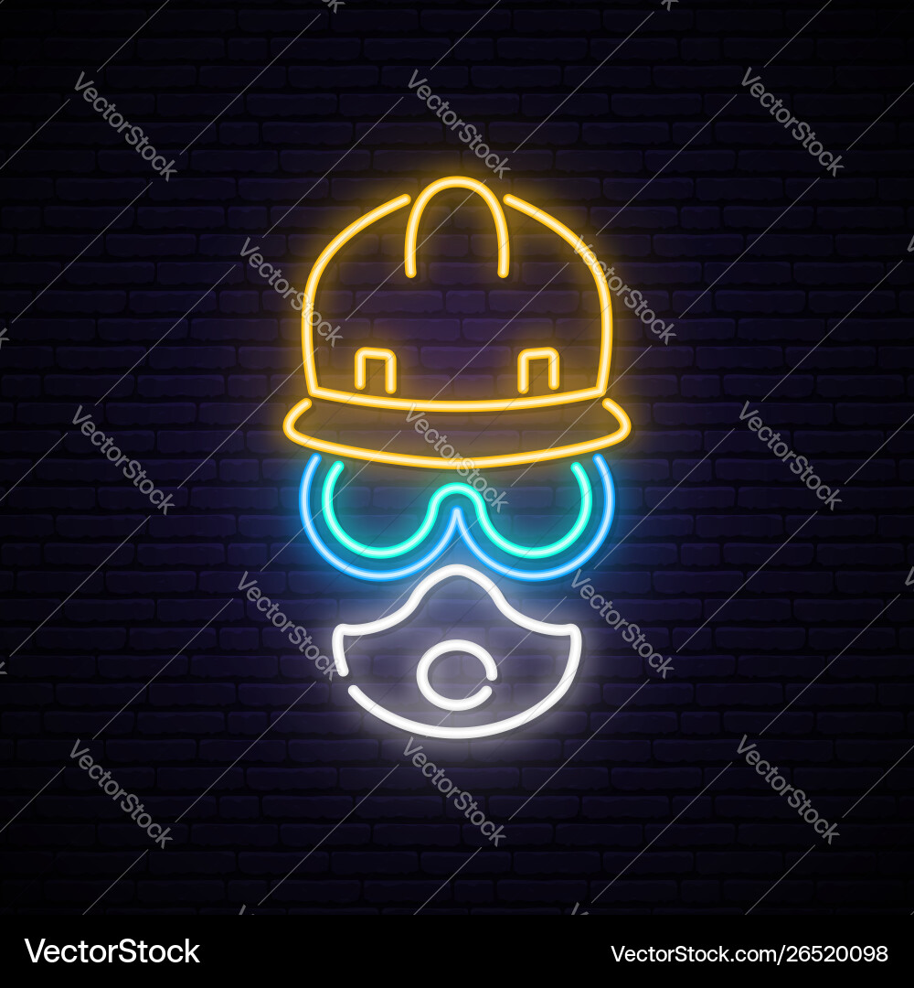 Neon builder sign Royalty Free Vector Image - VectorStock