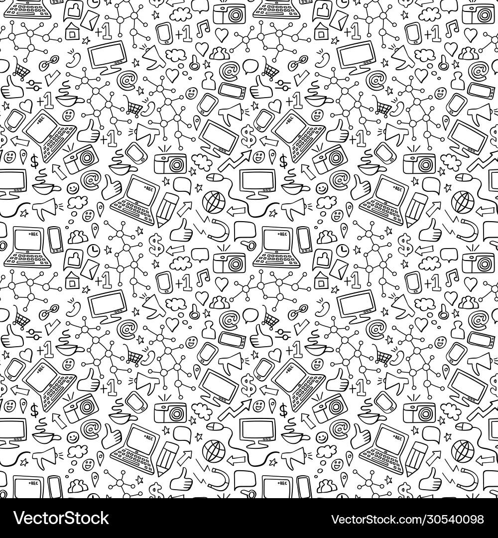 Network hand drawn print Royalty Free Vector Image