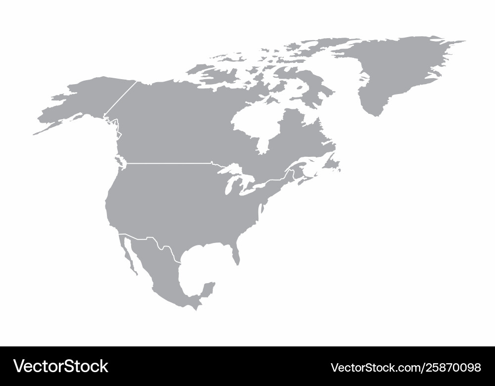 North america gray map Royalty Free Vector Image