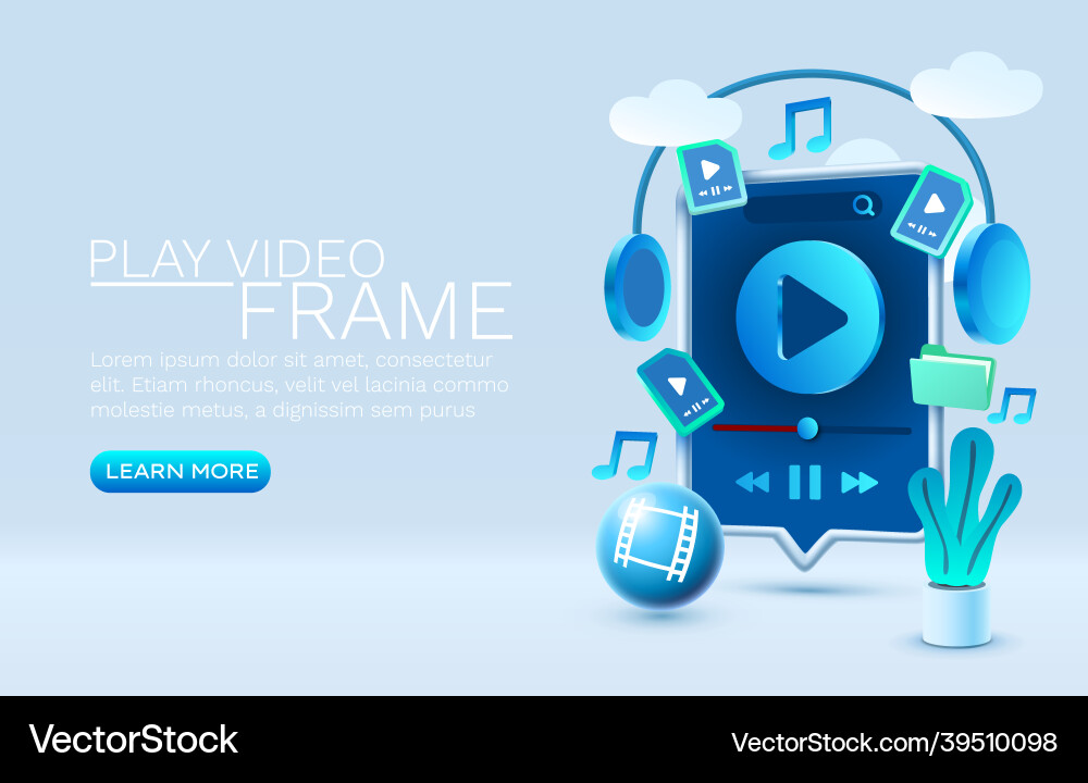 Play video smartphone mobile screen technology Vector Image