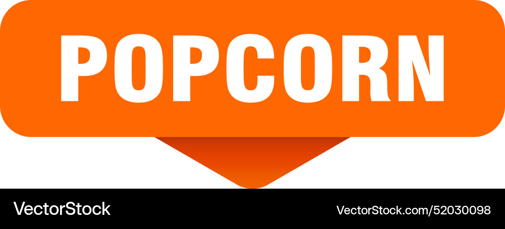 Popcorn sticker sign on transparent Royalty Free Vector