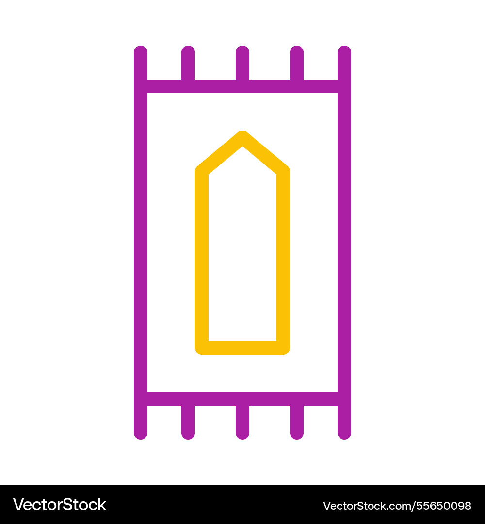 Praying rug in purple and gold Royalty Free Vector Image