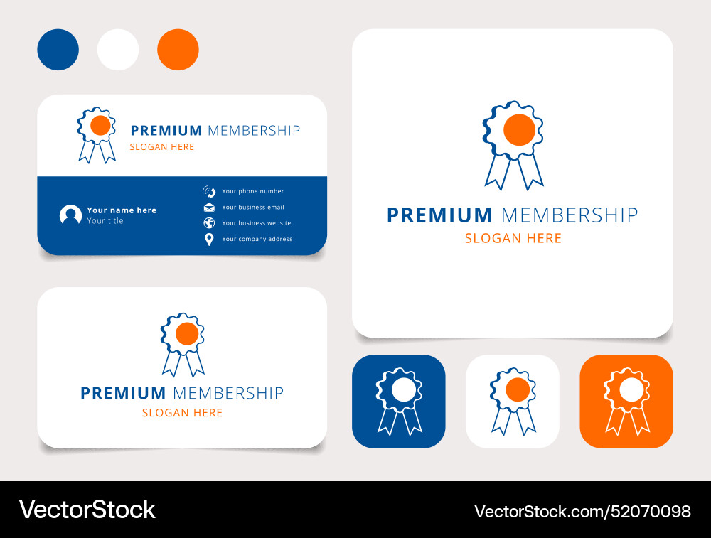 Premium membership business card template Vector Image