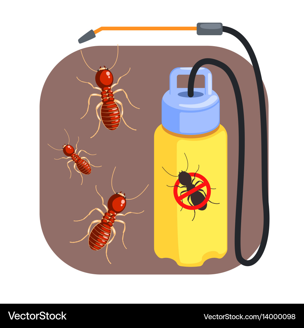 Pressure sprayer for extermination of termites Vector Image