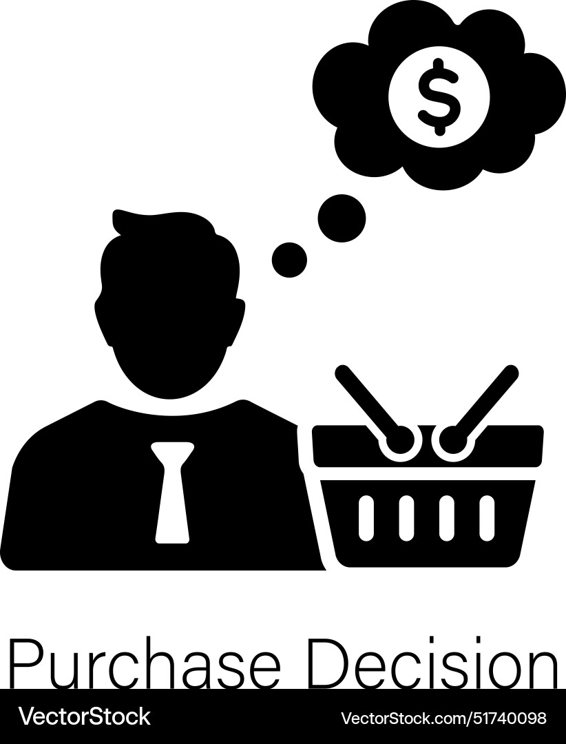 Purchase decision Royalty Free Vector Image - VectorStock