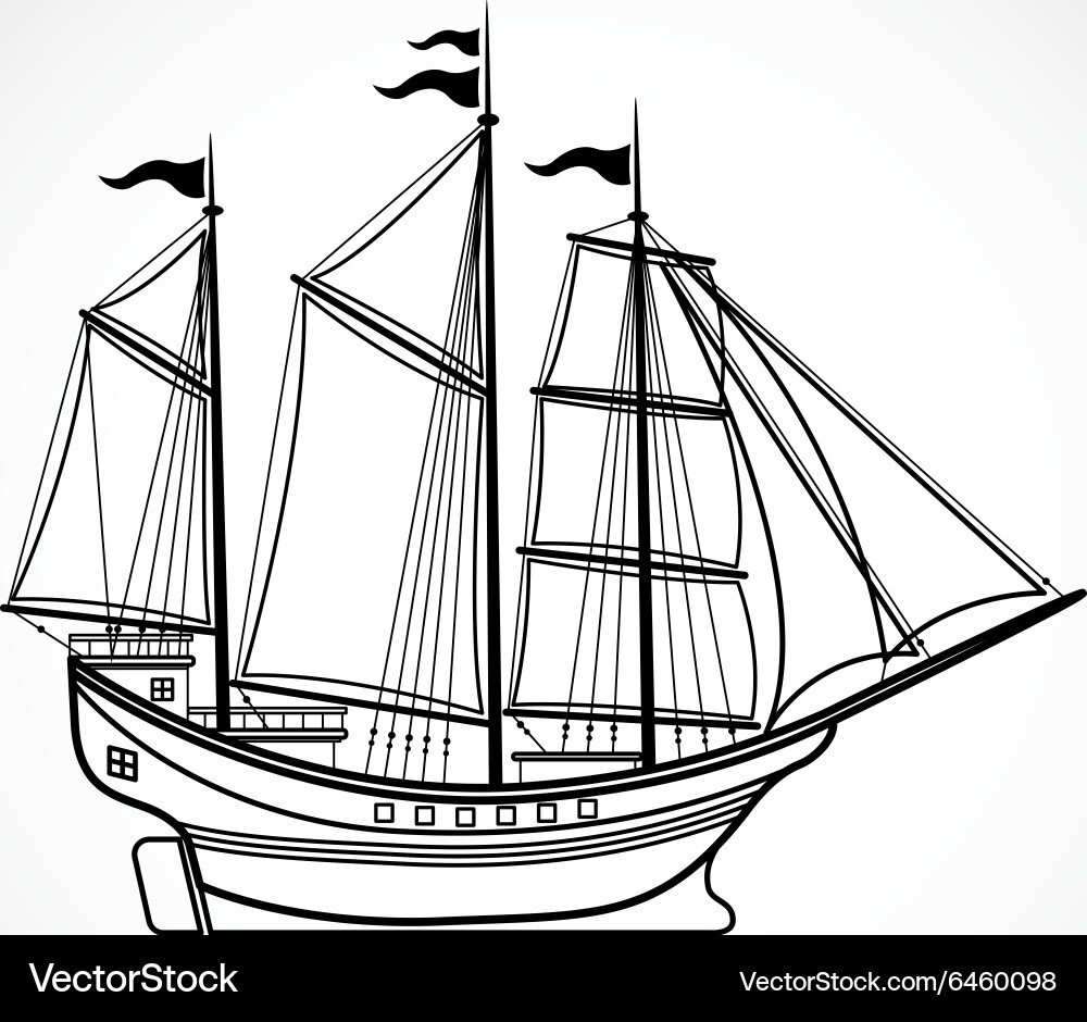 Sailing ship Royalty Free Vector Image - VectorStock