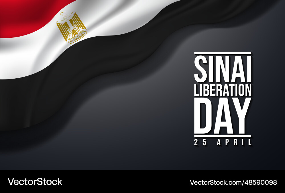 Sinai liberation day background design Royalty Free Vector