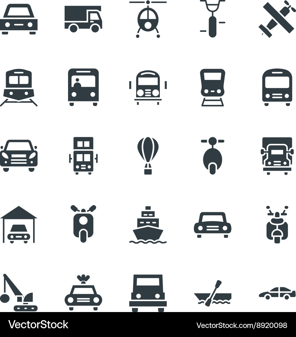 Transport cool icons 3 Royalty Free Vector Image