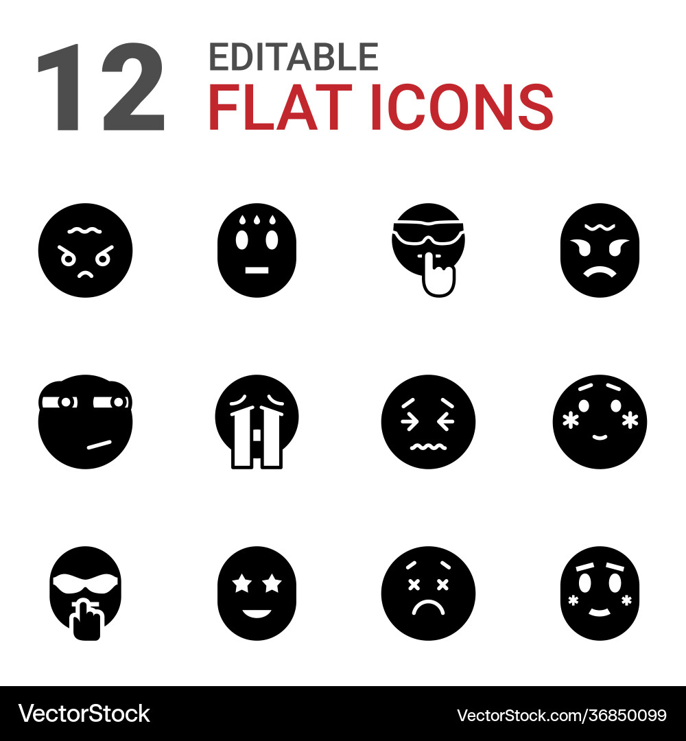 12 mood icons Royalty Free Vector Image - VectorStock