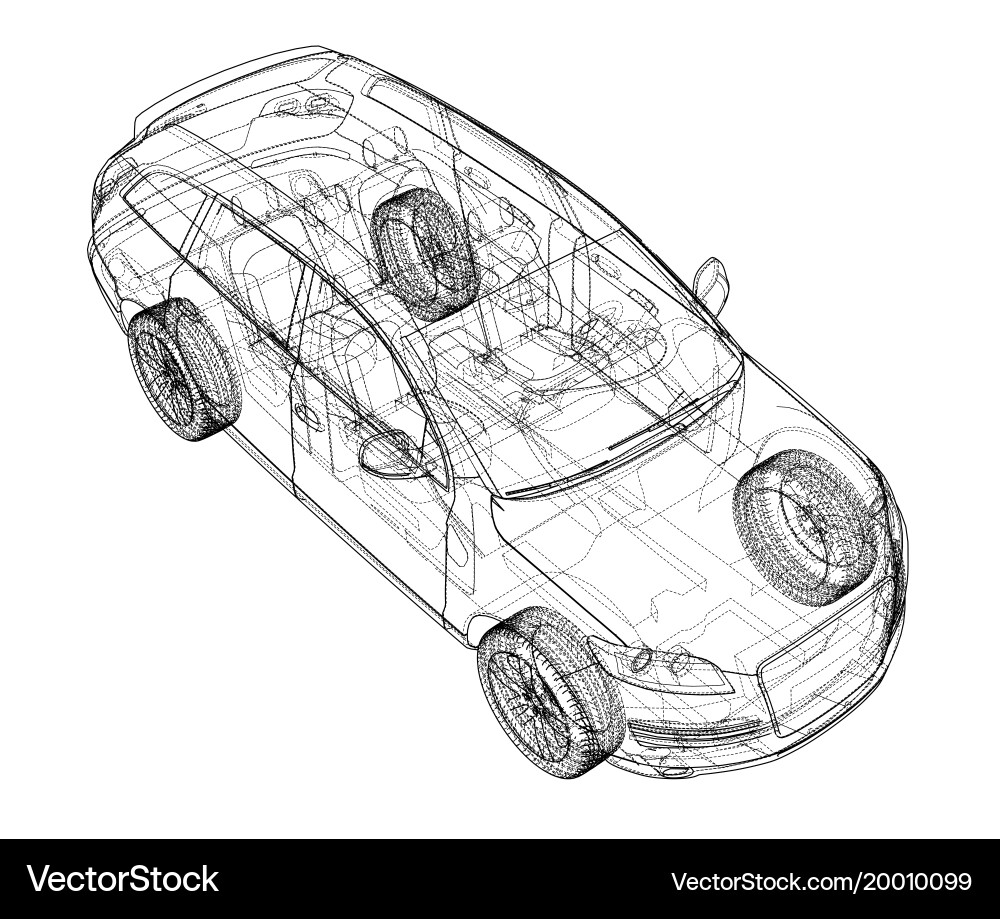 Auto Sketch Lizenzfreies Vektorbild - VectorStock