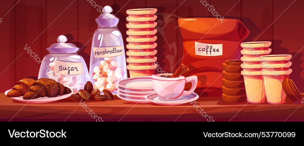 Barista and coffeeshop cartoon composition Vector Image