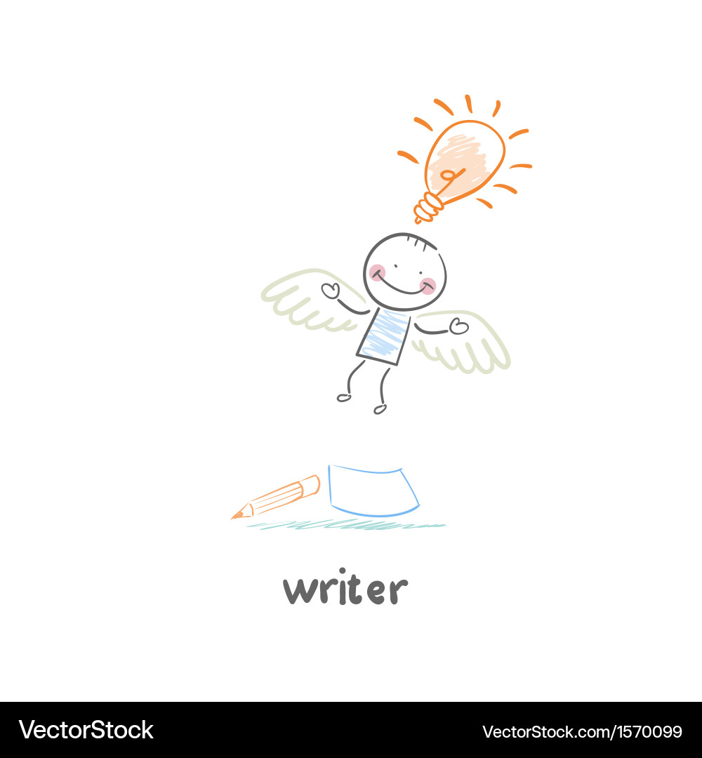 Cartoon Writer Character Royalty Free Vector Image