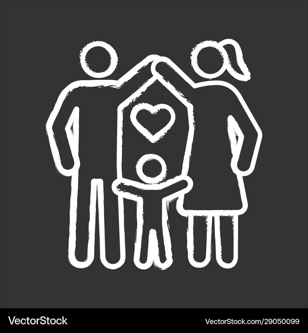 Child protection chalk icon Royalty Free Vector Image