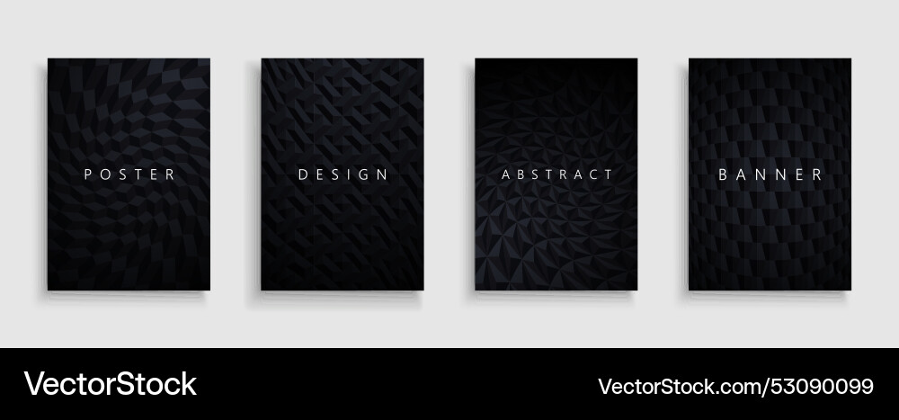 Collection of black artwork geometric abstract Vector Image