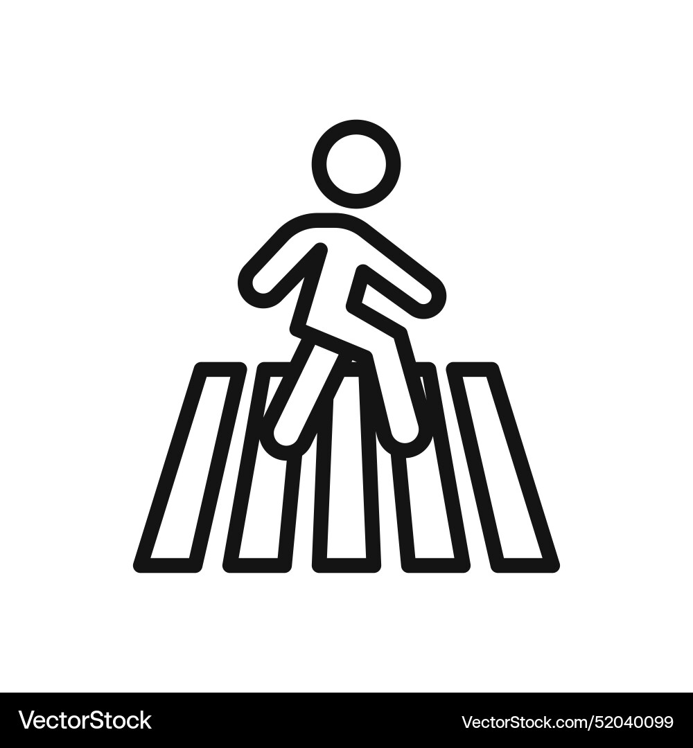 Crosswalk icon black and white sign Royalty Free Vector