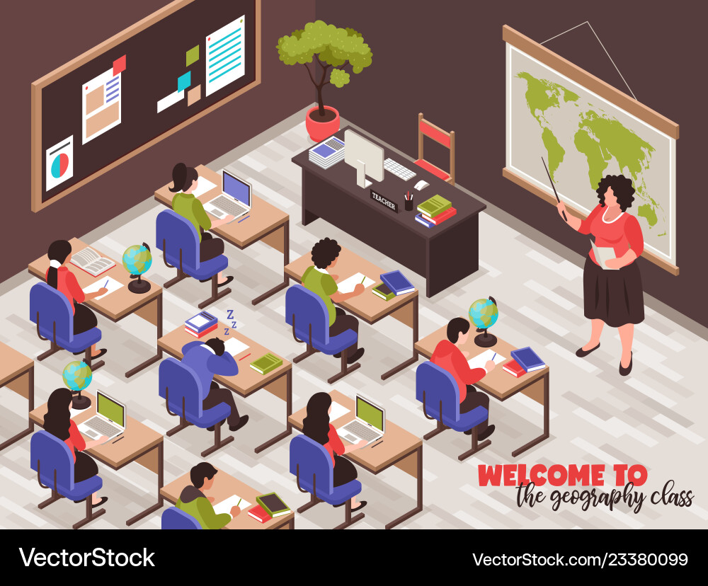 Geography Classroom Poster Royalty Free Vector Image