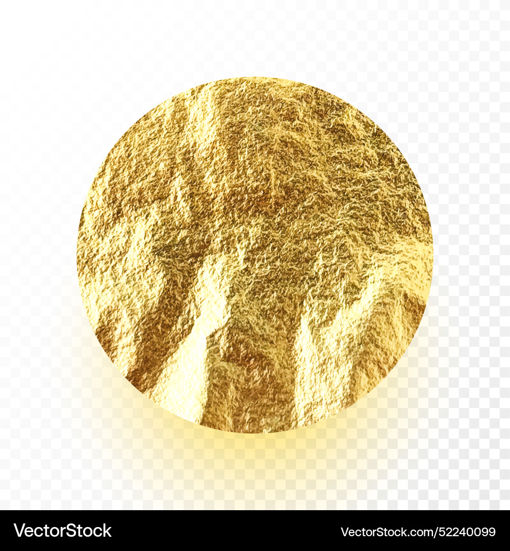 Gold foil shiny handmade circle golden Royalty Free Vector