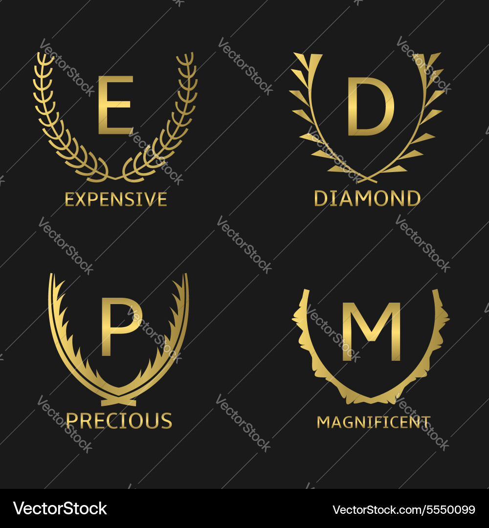 Golden labels Royalty Free Vector Image - VectorStock