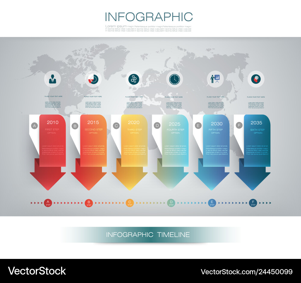 Infographics timeline design template with 3d Vector Image