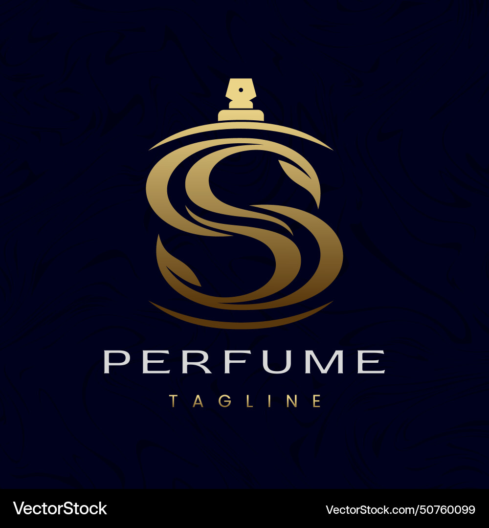 Letter s perfume logo design elegant luxury scent Vector Image