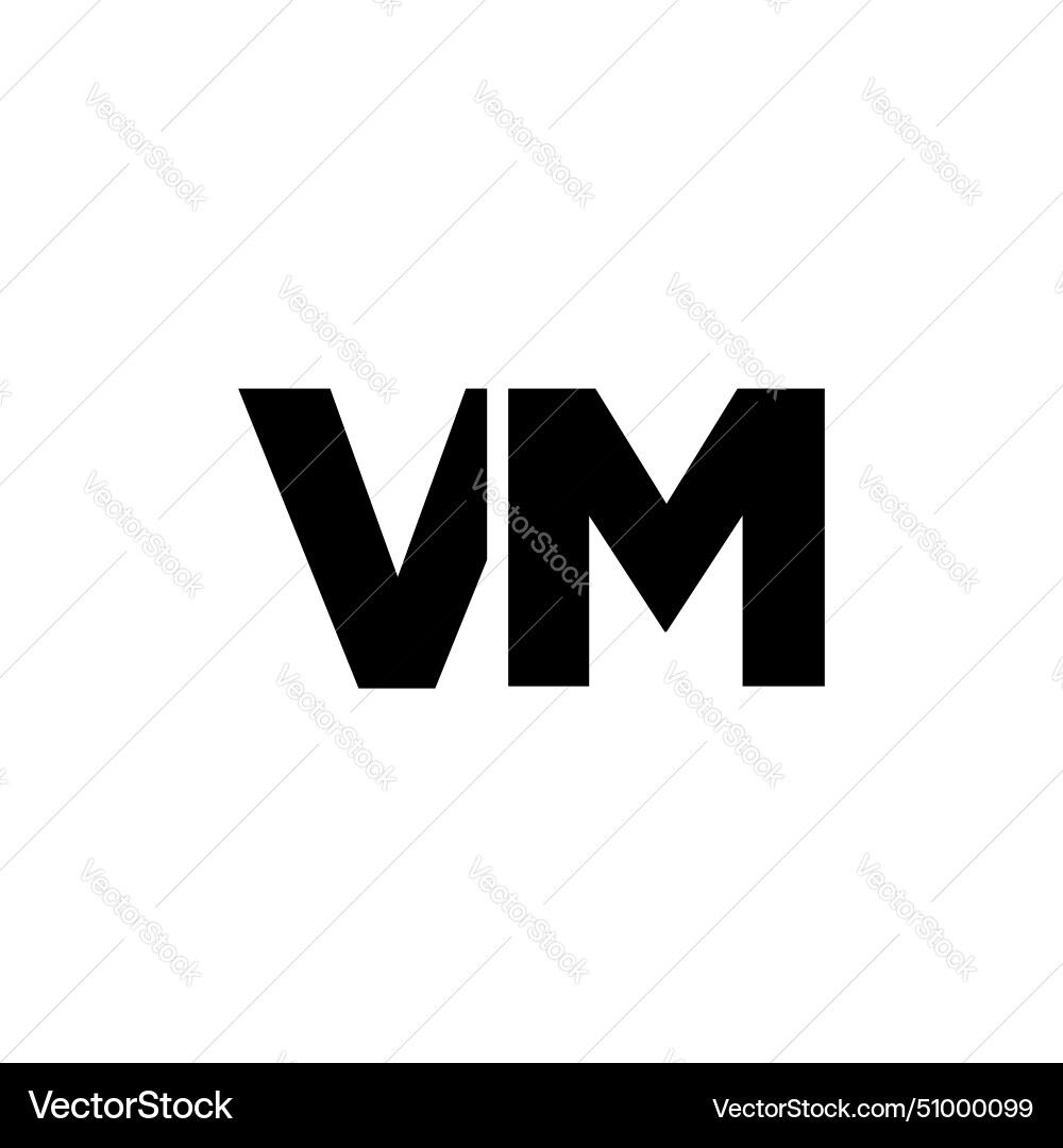 Letter v and m vm logo design template minimal Vector Image