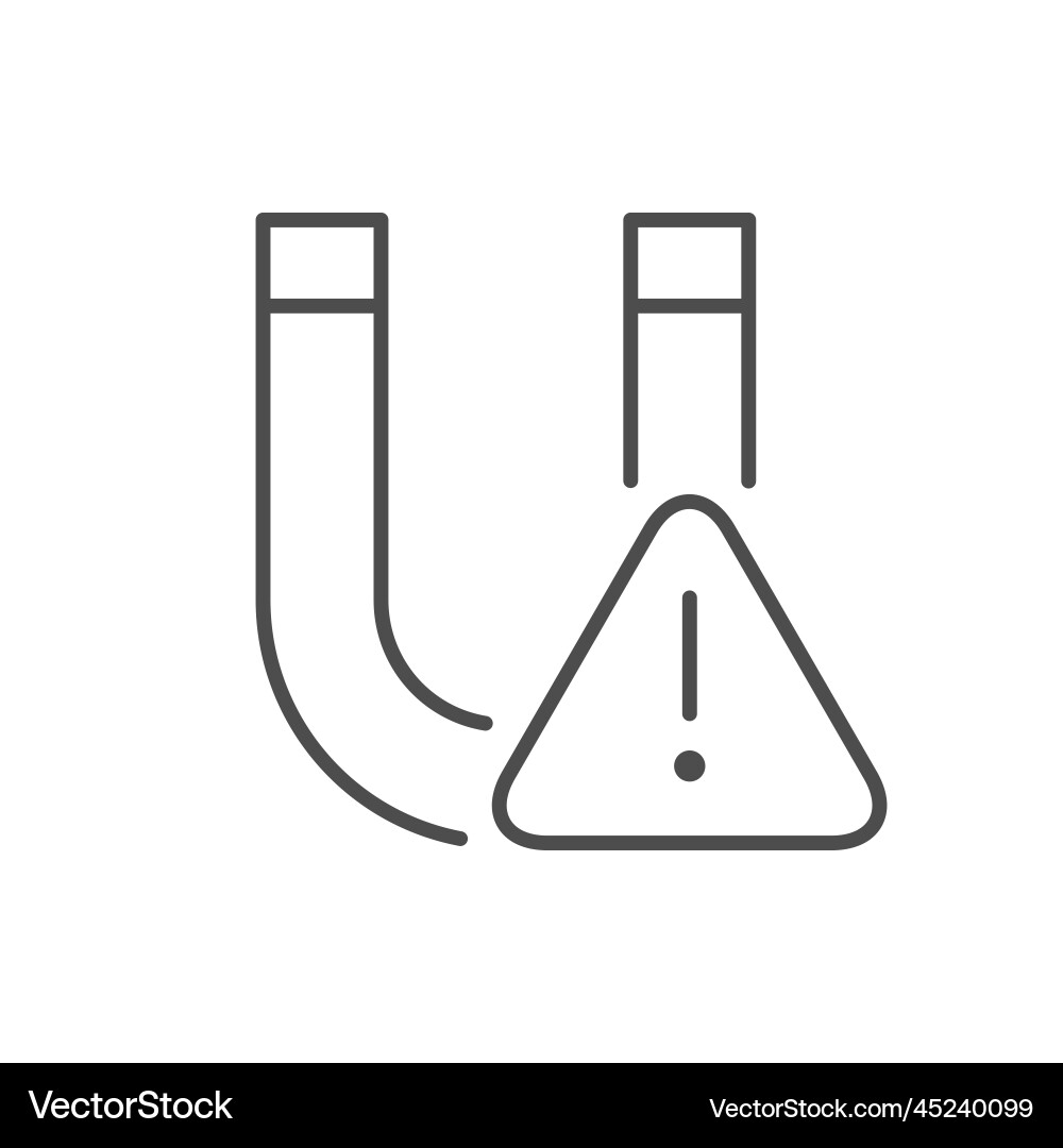 Magnetic radiation line outline icon Royalty Free Vector