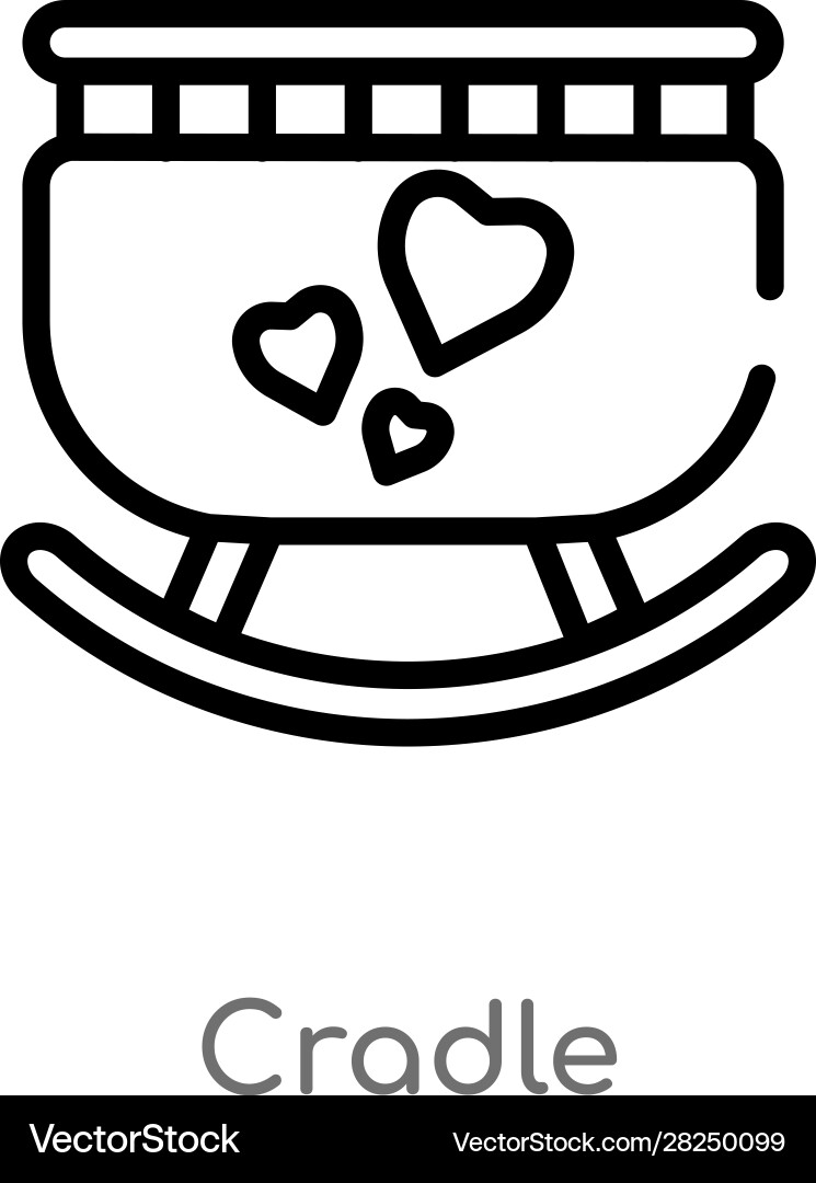 Outline cradle icon isolated black simple line Vector Image